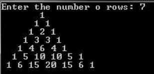 C exercise: Pascal's triangle pattern using 2D Array - Code for Java c