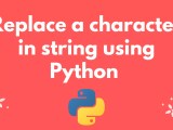 Python Replace Character In String