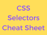 Css Selector Cheat Sheet And Css Selector Shortcuts Online