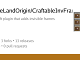 Wastelandorigin Craftableinvframes Minecraft Plugin That Adds
