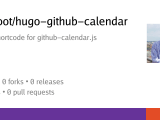 Totoroot Hugo Github Calendar Hugo Shortcode For Github Calendar Js