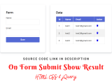 Show Results On Submit Form Using Html Css And Jquery
