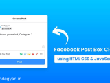 Github Prathmeshyelne Facebook Post Box Clone Using Html Javascript