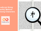 Javascript String Charat Method Accessing Characters Codelucky