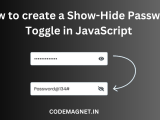 How To Create A Show Hide Password Toggle In Javascript Codemagnet