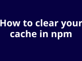 How To Clear Your Cache In Npm Coder Coder