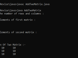 Addition Of Two Matrix In Java Code Revise