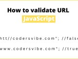 Url Validation In Javascript With Exampes