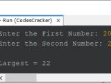 Java Program To Find Largest Of Two Numbers