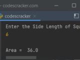 Python Program To Find Area Of Square