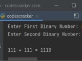 Python Program To Add Two Binary Numbers