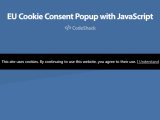 Eu Cookie Consent Popup With Javascript