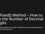 Tofixed Method How To Fix The Number Of Decimal Digits Codesweetly