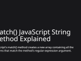 Match Javascript String Method Explained Codesweetly