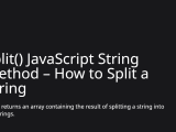 Split Javascript String Method How To Split A String Codesweetly