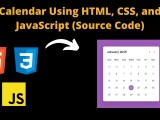 Calendar Using Html Css And Javascript Source Code Codewithcurious