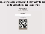 Qr Code Generator Using Vanilla Javascript