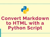 Convert Markdown To Html With A Python Script