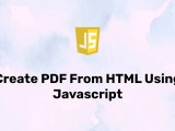 Convert Html To Pdf Using Javascript