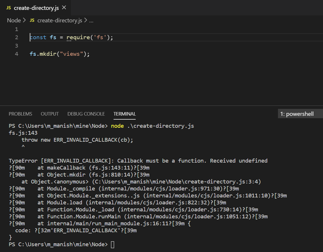 How to Create Directory & Write Data using File System | Node js