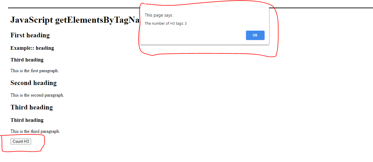 Example of getElementsByTagName() Method in Javascript | Codez Up