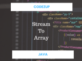 Convert Stream To An Array Java 8 Example Codez Up