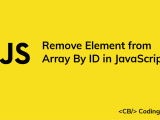 How To Remove An Element From An Array By Id In Javascript