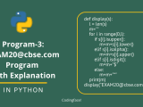Python Program 3 Exam20 Cbse Program With Explanation