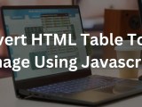 Convert Html Table To Jpg Image Using Javascript
