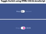 Create A Toggle Switch For Recording With Html Css Javascript