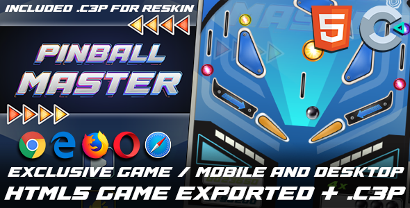 Pinball Master Arcade Html5 Construct3 Source Code Codingmarket 9634