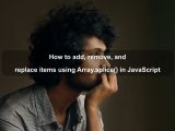 How To Add Remove And Replace Items Using Array Splice In