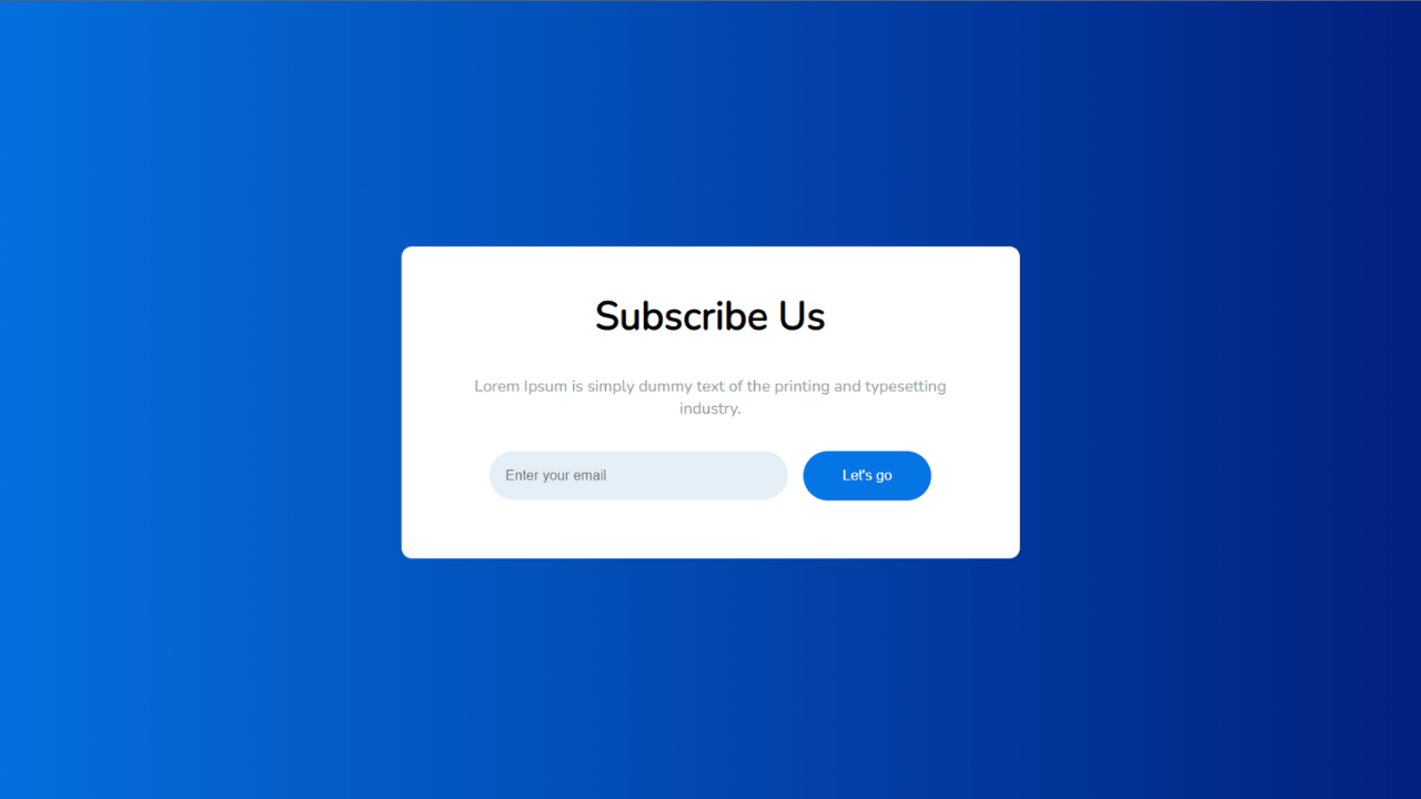 Newsletter Form Card Using Html And Css Coding Torque Coding Torque