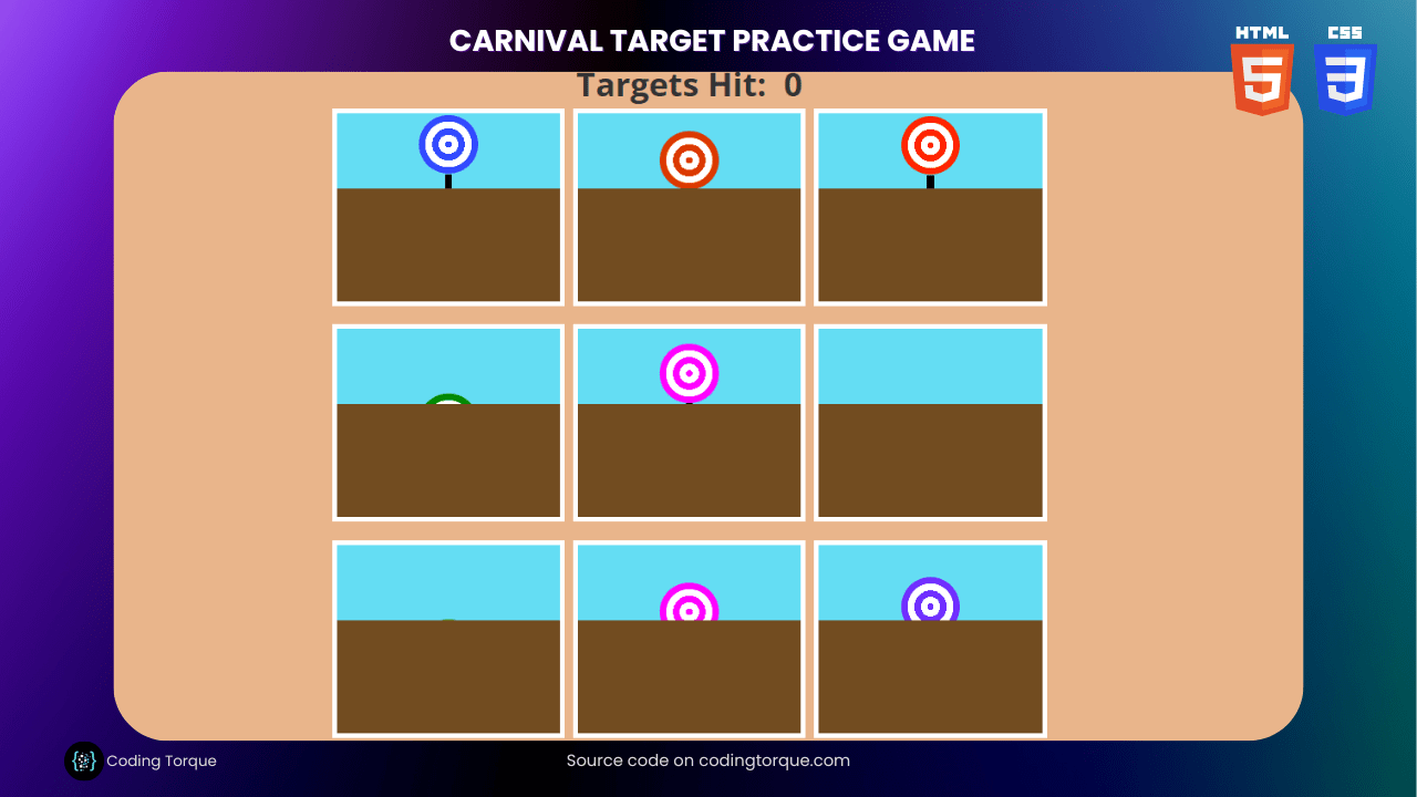 Carnival Target Practice Game using HTML and CSS Only » Coding Torque