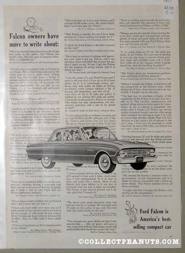 Peanuts Ford Falcon Promos | CollectPeanuts.com