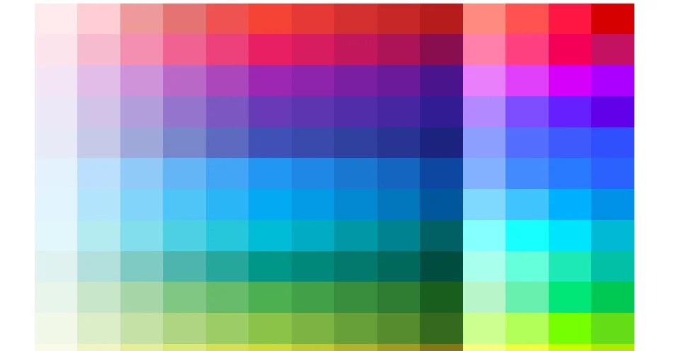 colour chart for html