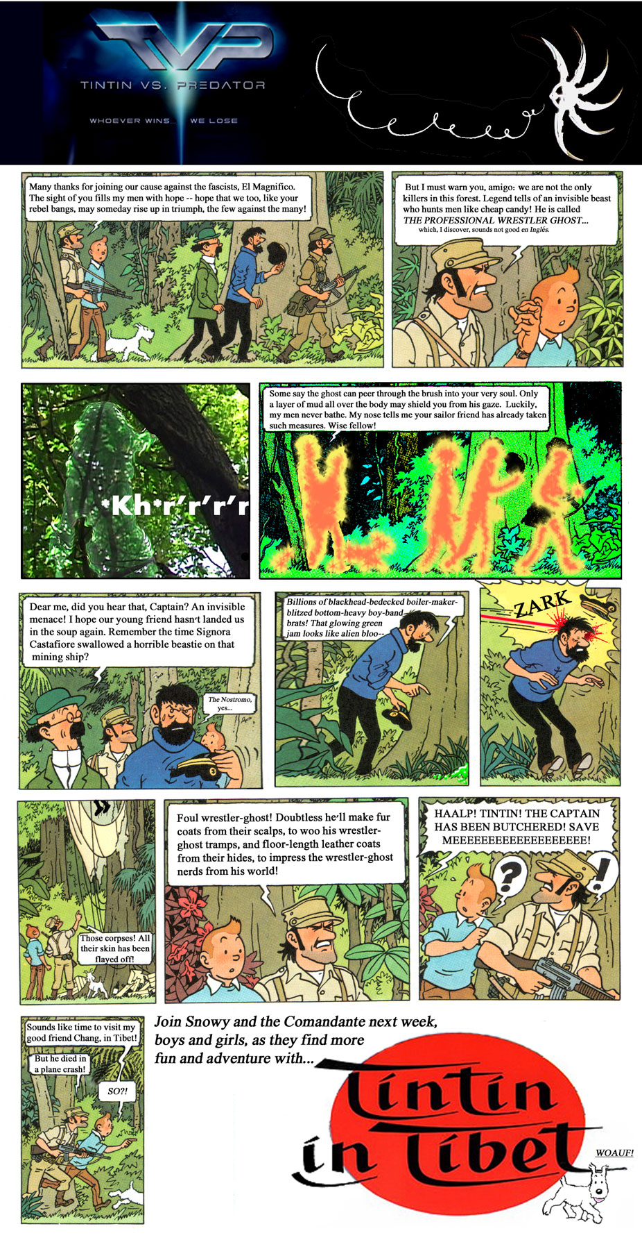 Tintín vs. Predator | Comicopia