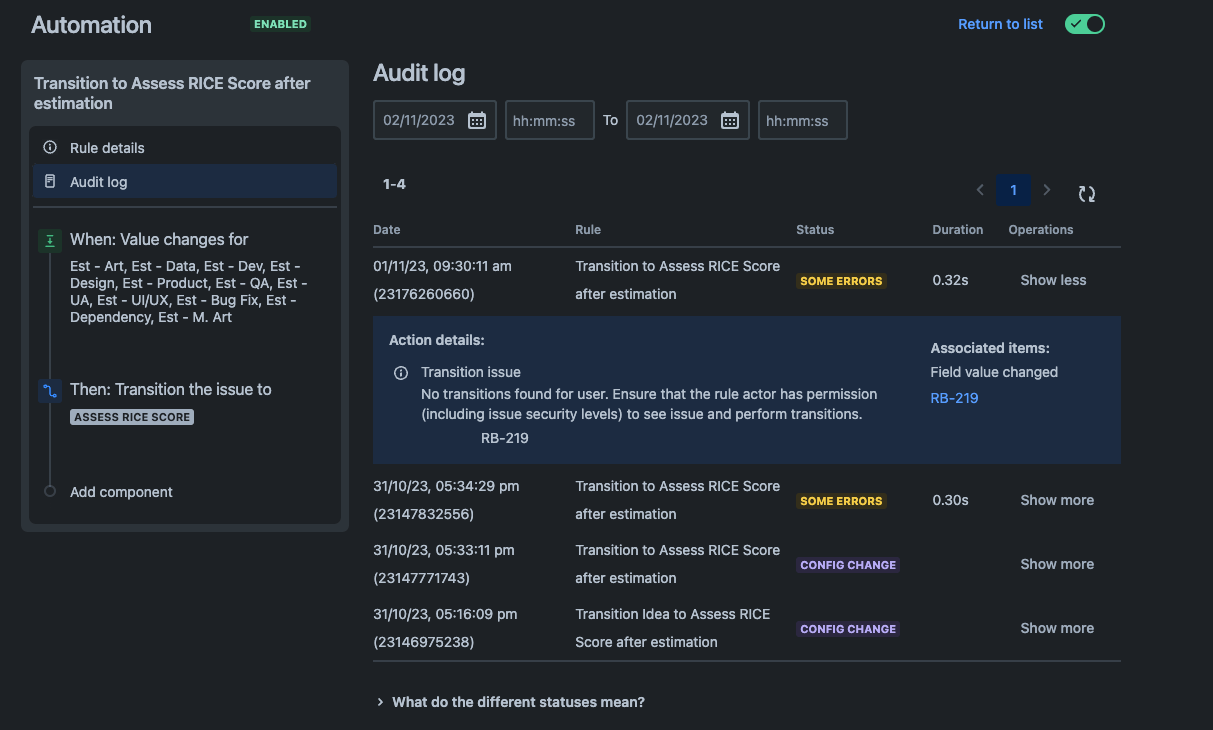 Solved Automation For Transition Issue Not Working
