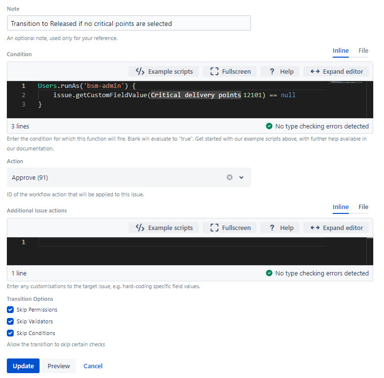 Solved Script Runner Post Function Run As A User