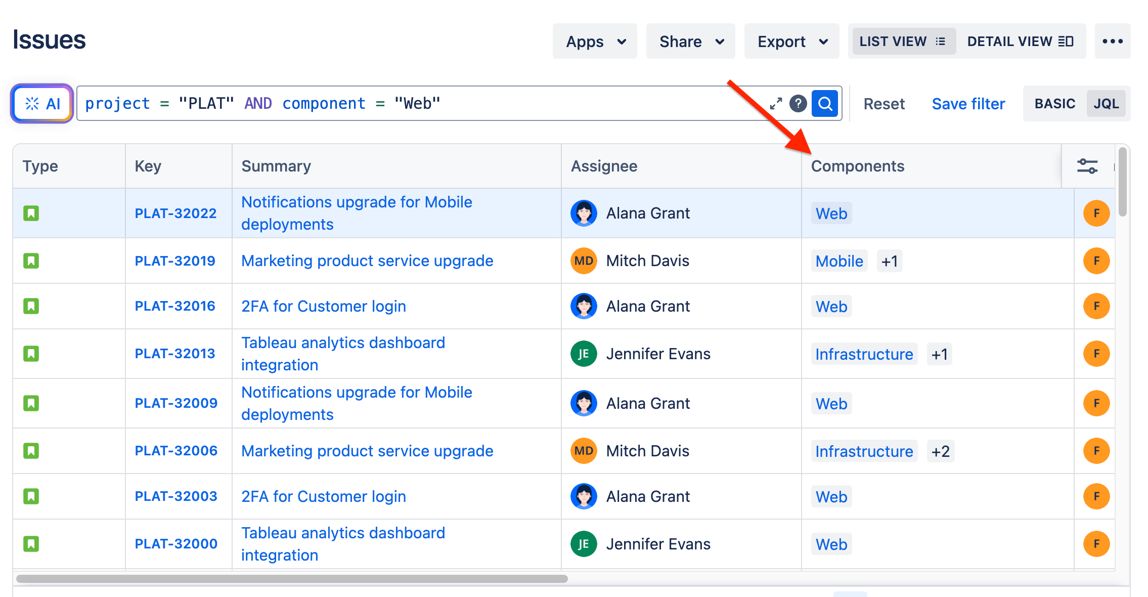 How Do I Create A Table Of Jira Tickets With A Spe