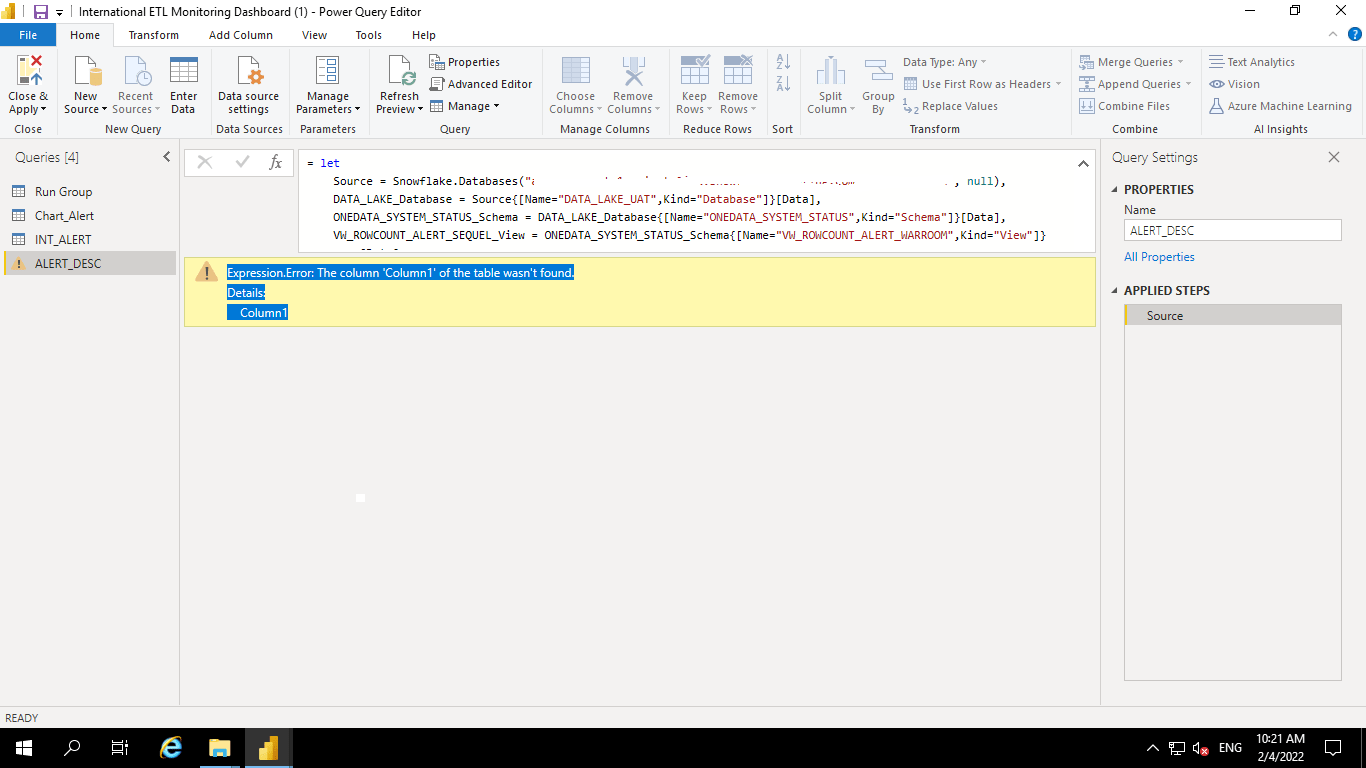 Solved Expression Error The Column Column1 Of The Tabl