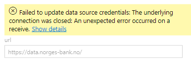 Solved Failed To Update Data Source Credentials From Web Microsoft
