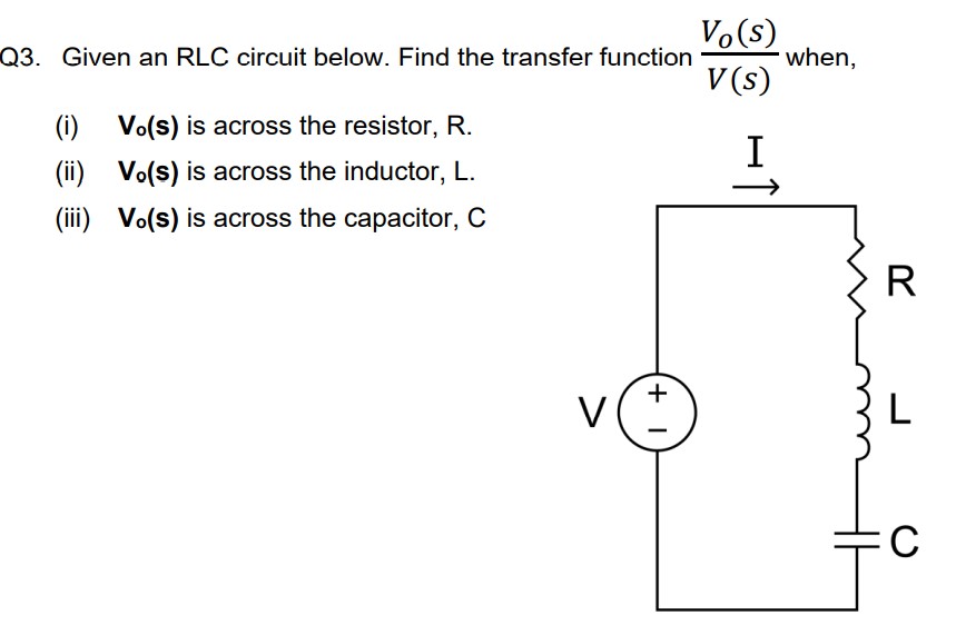 Rlc Parallel Circuit Transfer Function Circuit Diagram