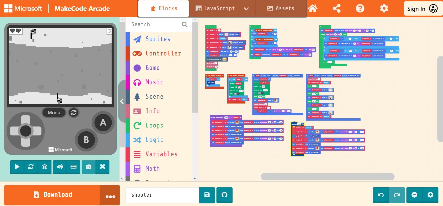 Simple Shooting Game In Arcade Makecode 9 Steps Instructables