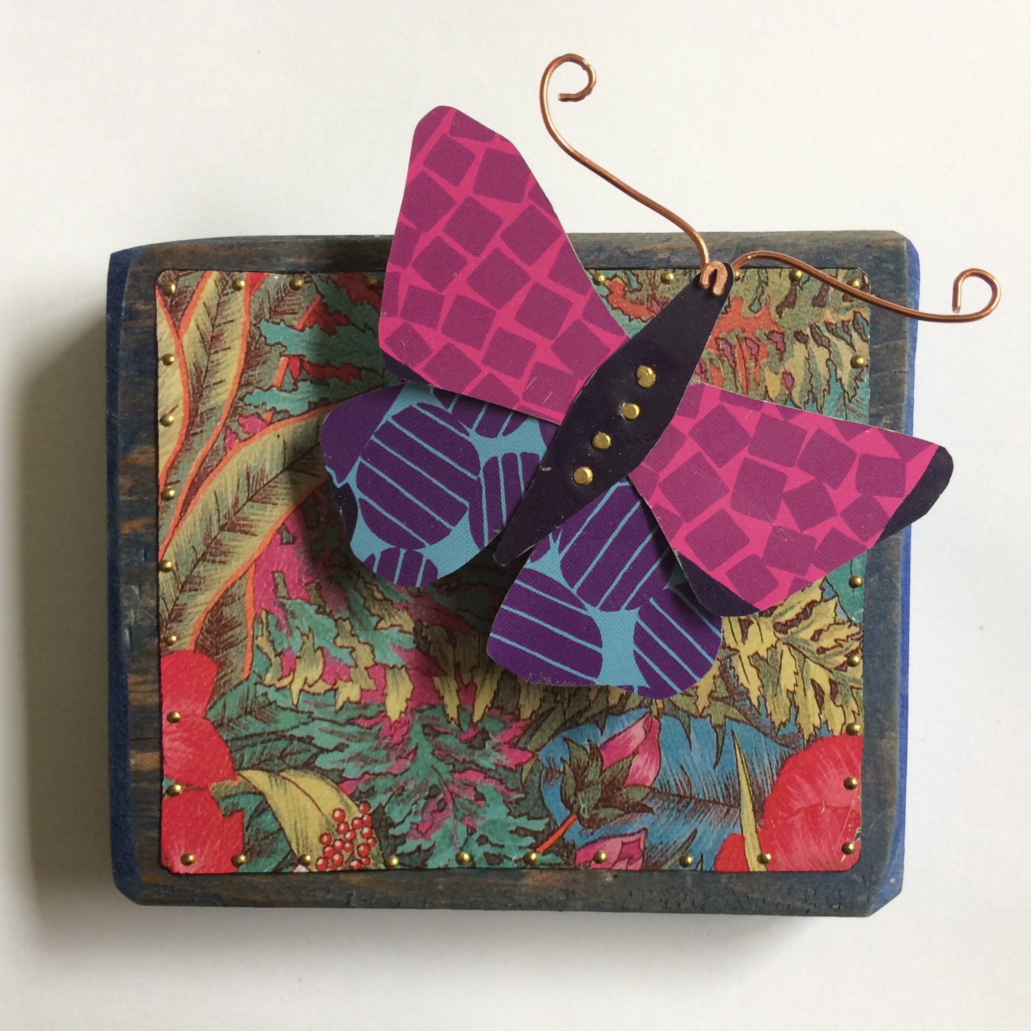 Beautiful Butterfly – Metal Collage – Copper Lizard Studio