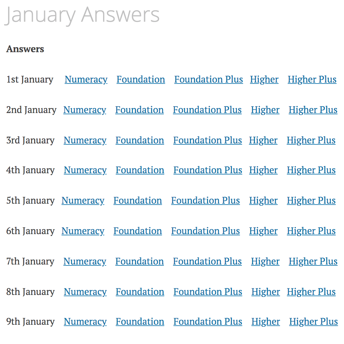 January Answers – Corbettmaths