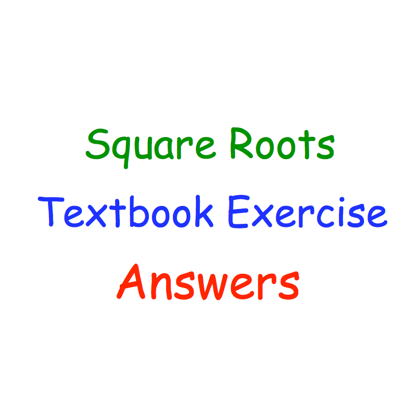Square Root Textbook Answers – Corbettmaths