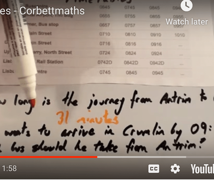 timetable – Corbettmaths