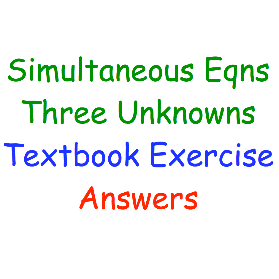 Three Unknowns Answers – Corbettmaths