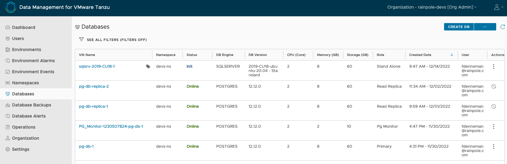VMware Data Services Manager v1.3.2 - SQL Server Database Template ...